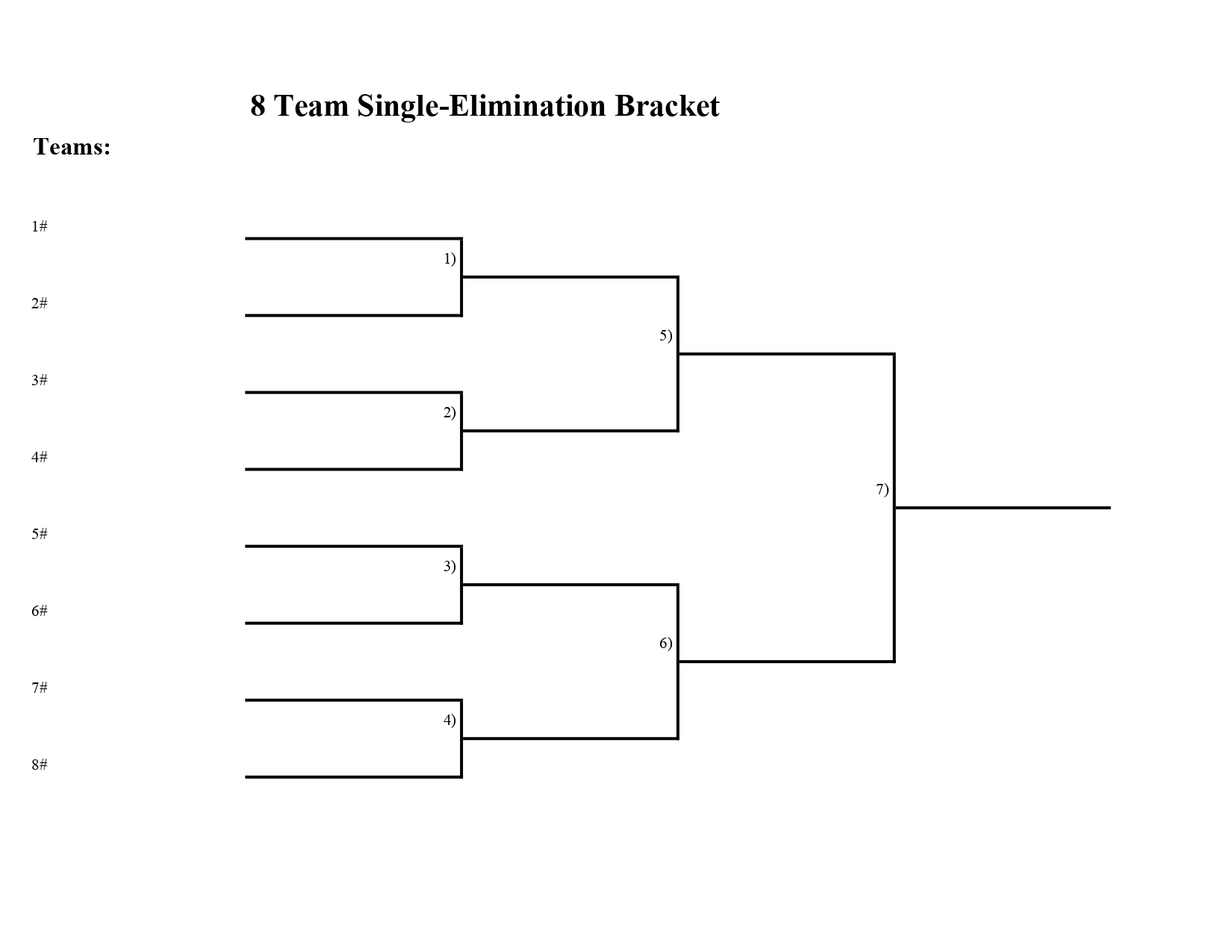 8 Team Printable Bracket Printable Templates